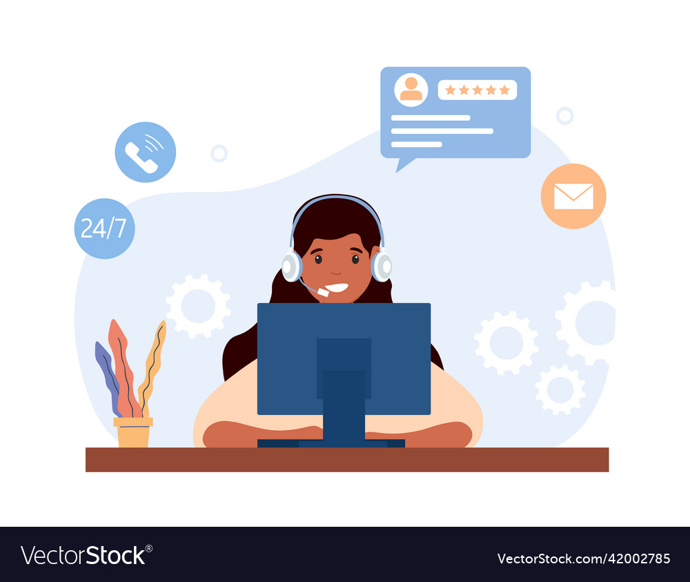 Support operator concept Royalty Free Vector Image