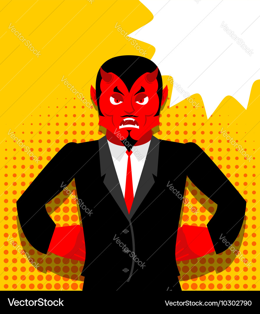 Angry devil Satan is not happy Angry red Demon Vector Image