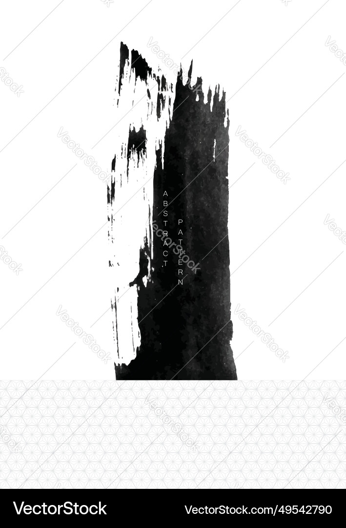 Black brush stroke texture with japanese Vector Image