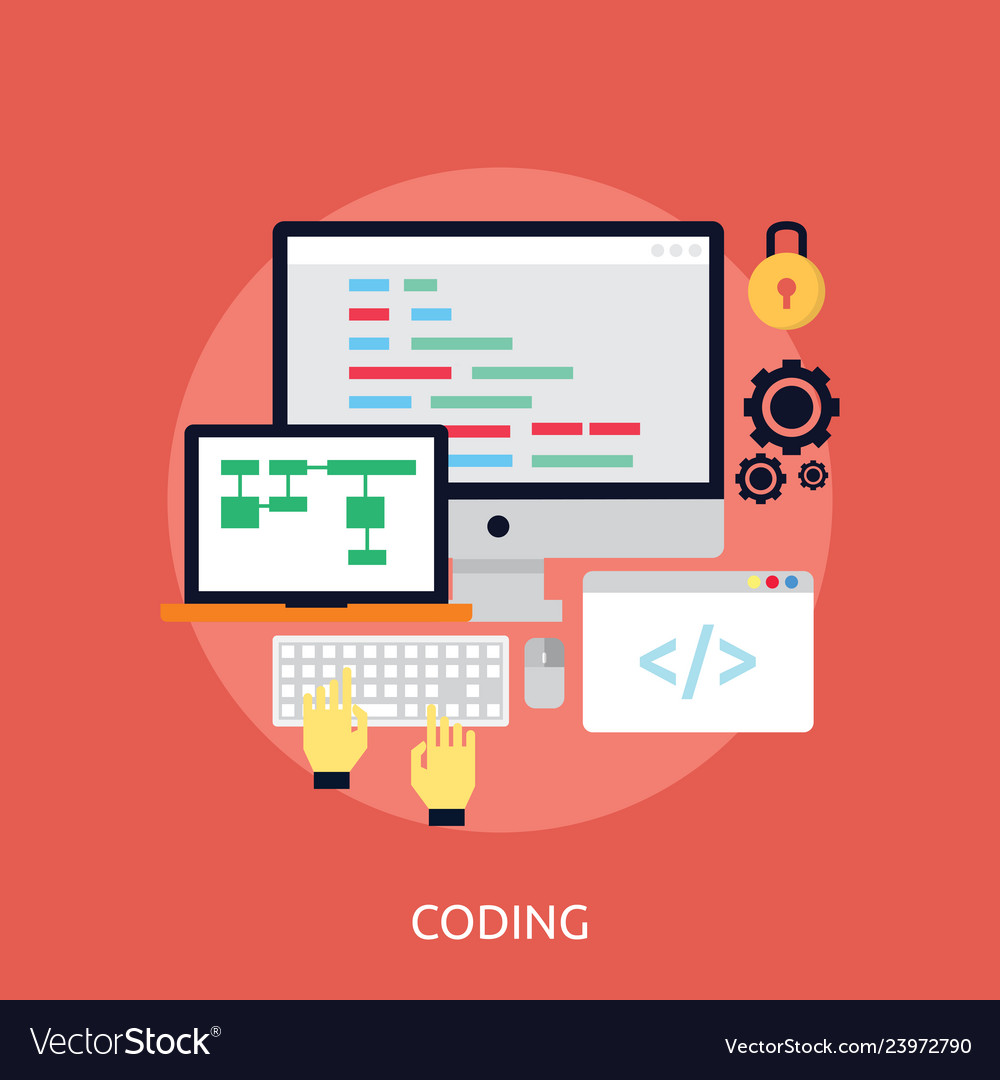 Coding conceptual design Royalty Free Vector Image