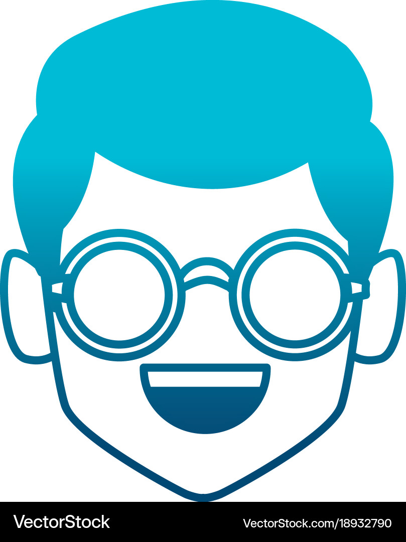 Geek man with round frame glasses Royalty Free Vector Image