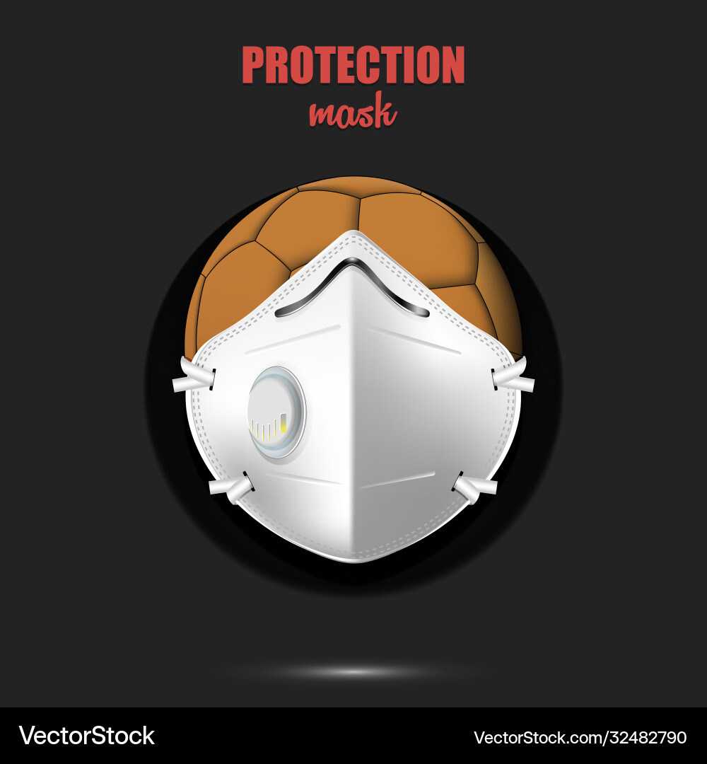 Handball ball with a protection mask Royalty Free Vector