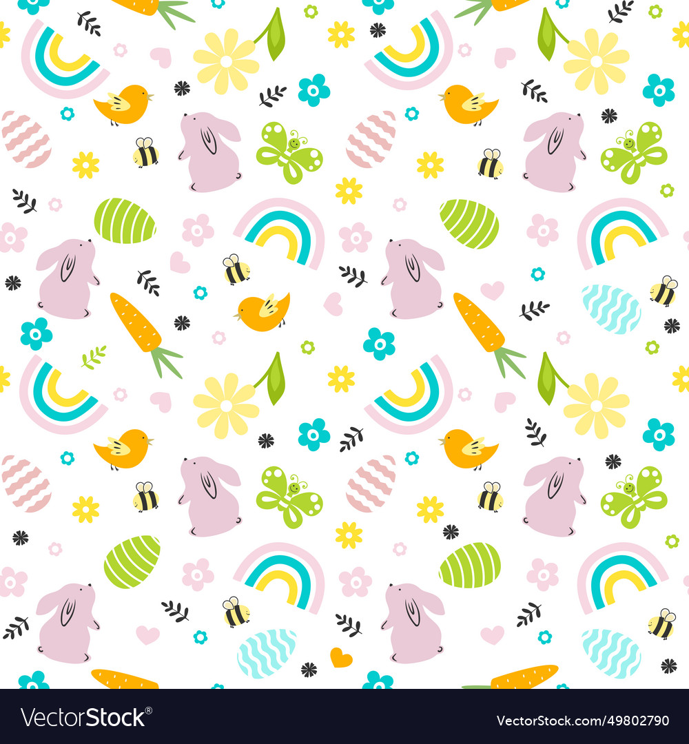 Happy easter seamless pattern easter texture with Vector Image