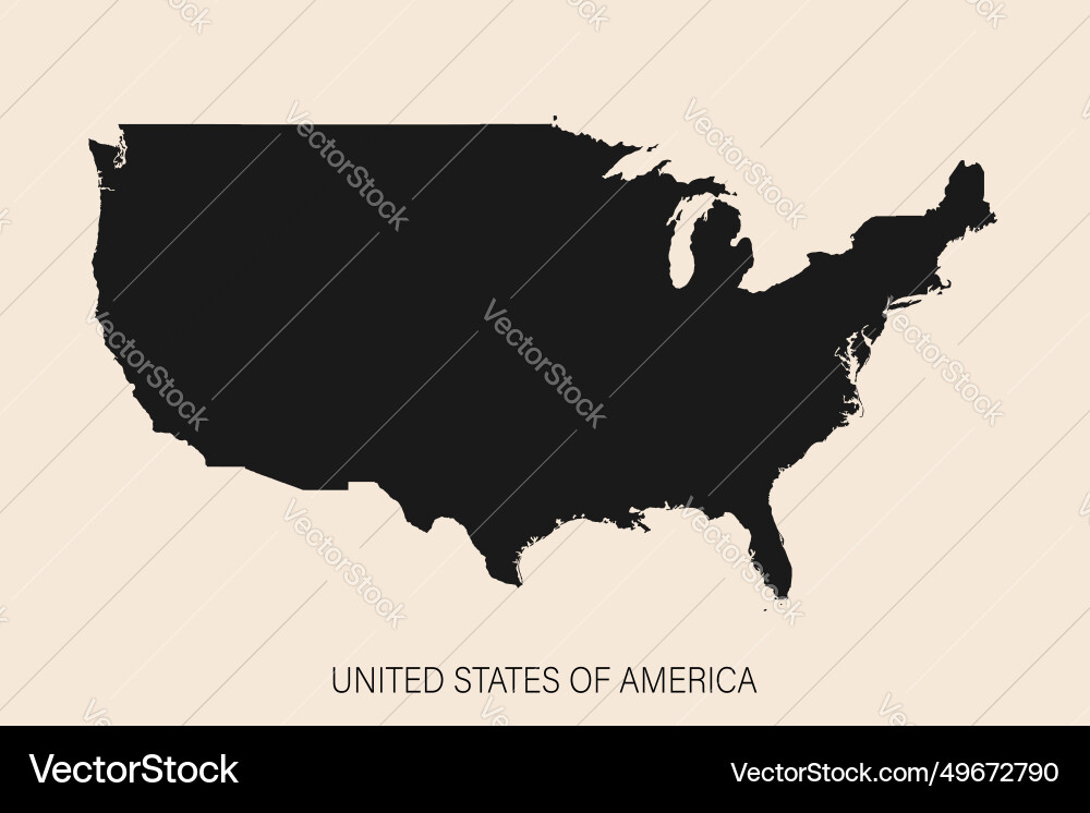 Highly detailed usa map with borders isolated Vector Image