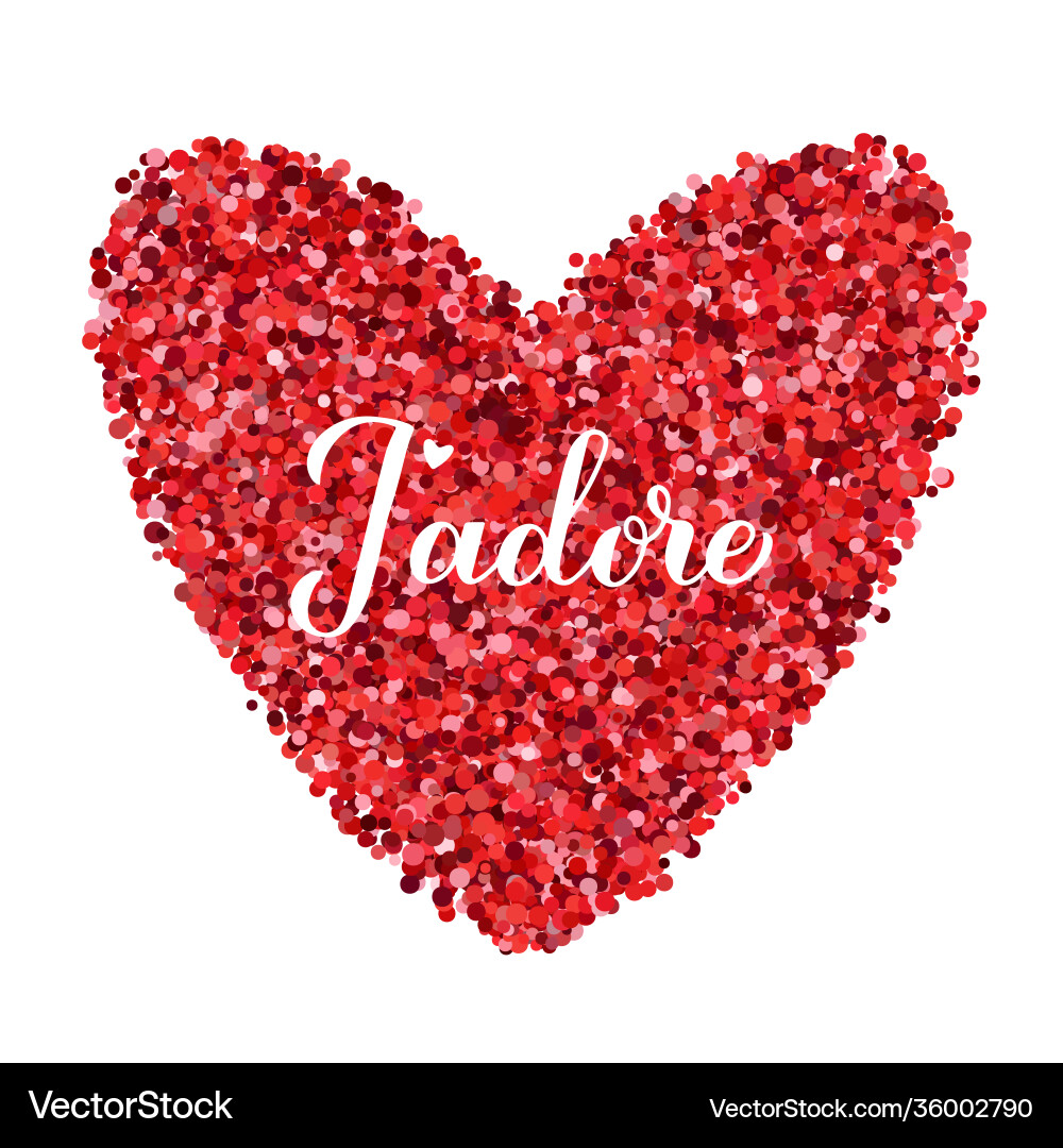 J adore calligraphy hand lettering i adore Vector Image