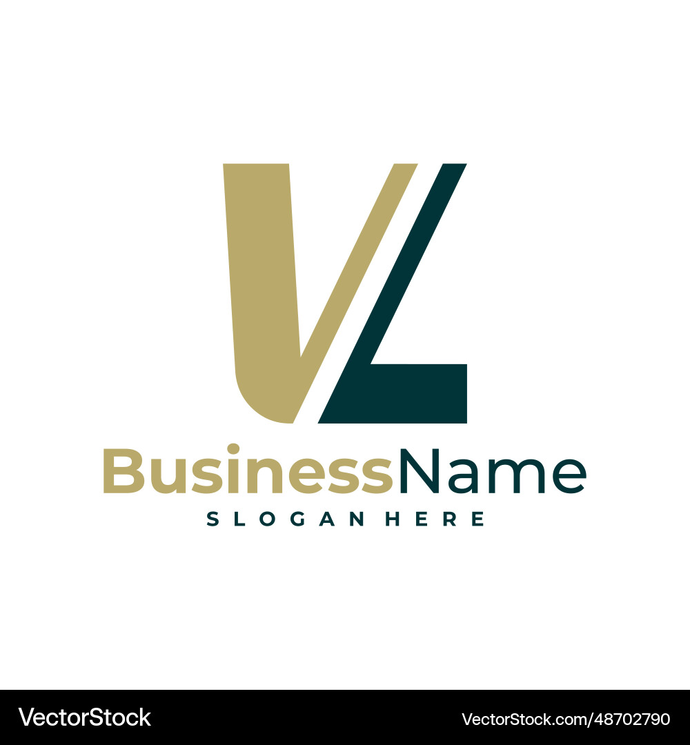 Letter vl logo design luxury Royalty Free Vector Image