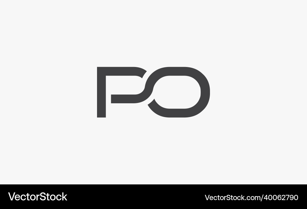 Po letter logo isolated on white background Vector Image