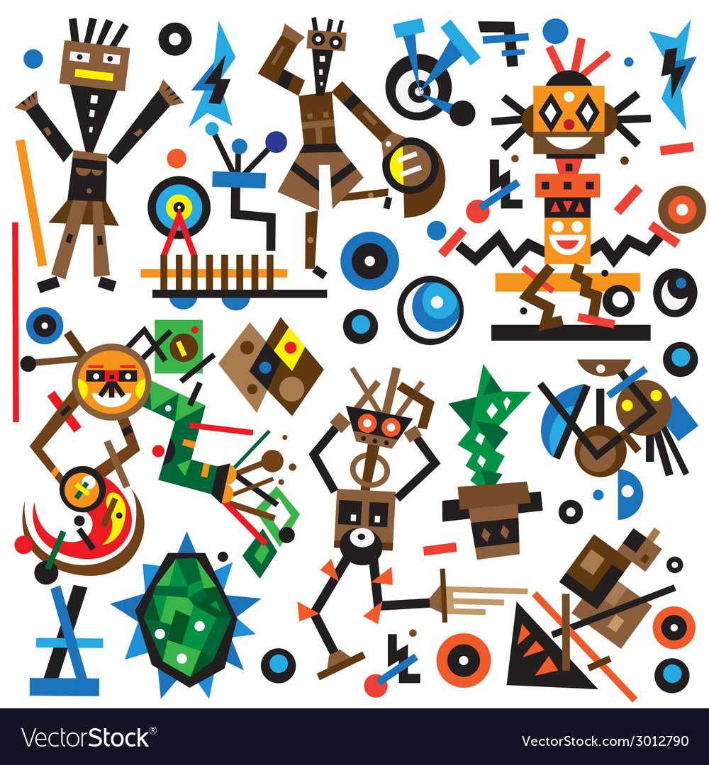 Robots icons set Royalty Free Vector Image - VectorStock Robots icons set Royalty Free Vector Image - VectorStock