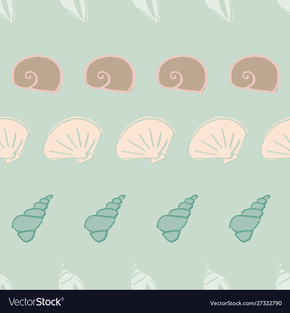 Sea shells seamless pattern design Royalty Free Vector Image