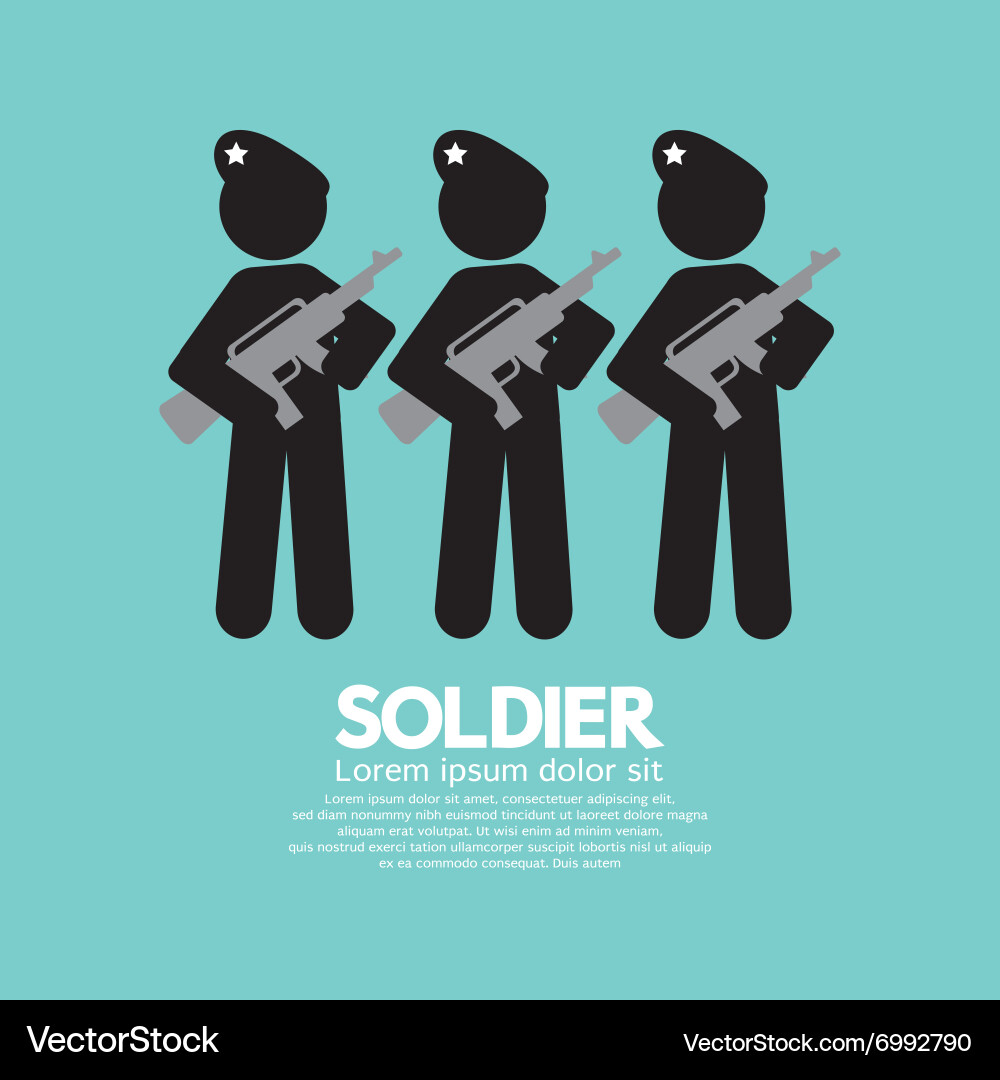Soldiers With Guns Symbol Royalty Free Vector Image