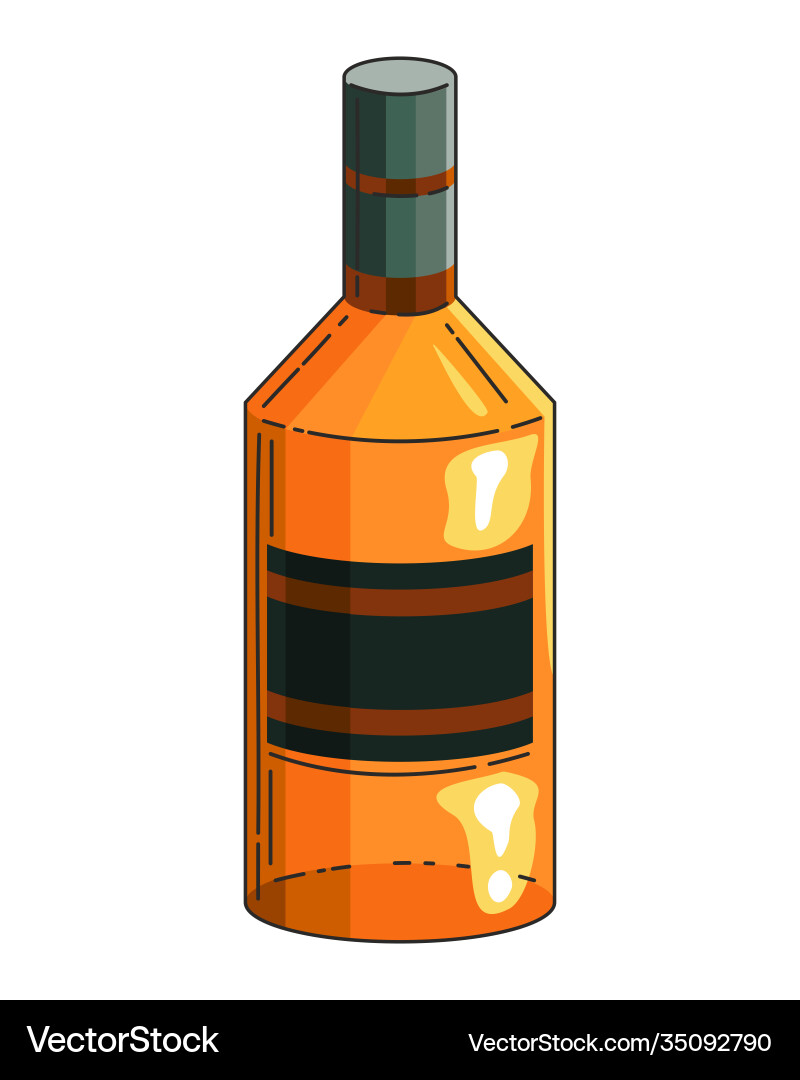 Whiskey realistic bottle product packaging Vector Image