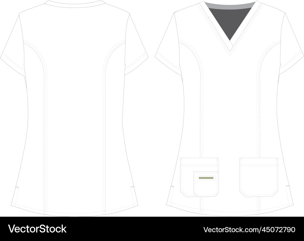Women elevated v neck scrub top Royalty Free Vector Image