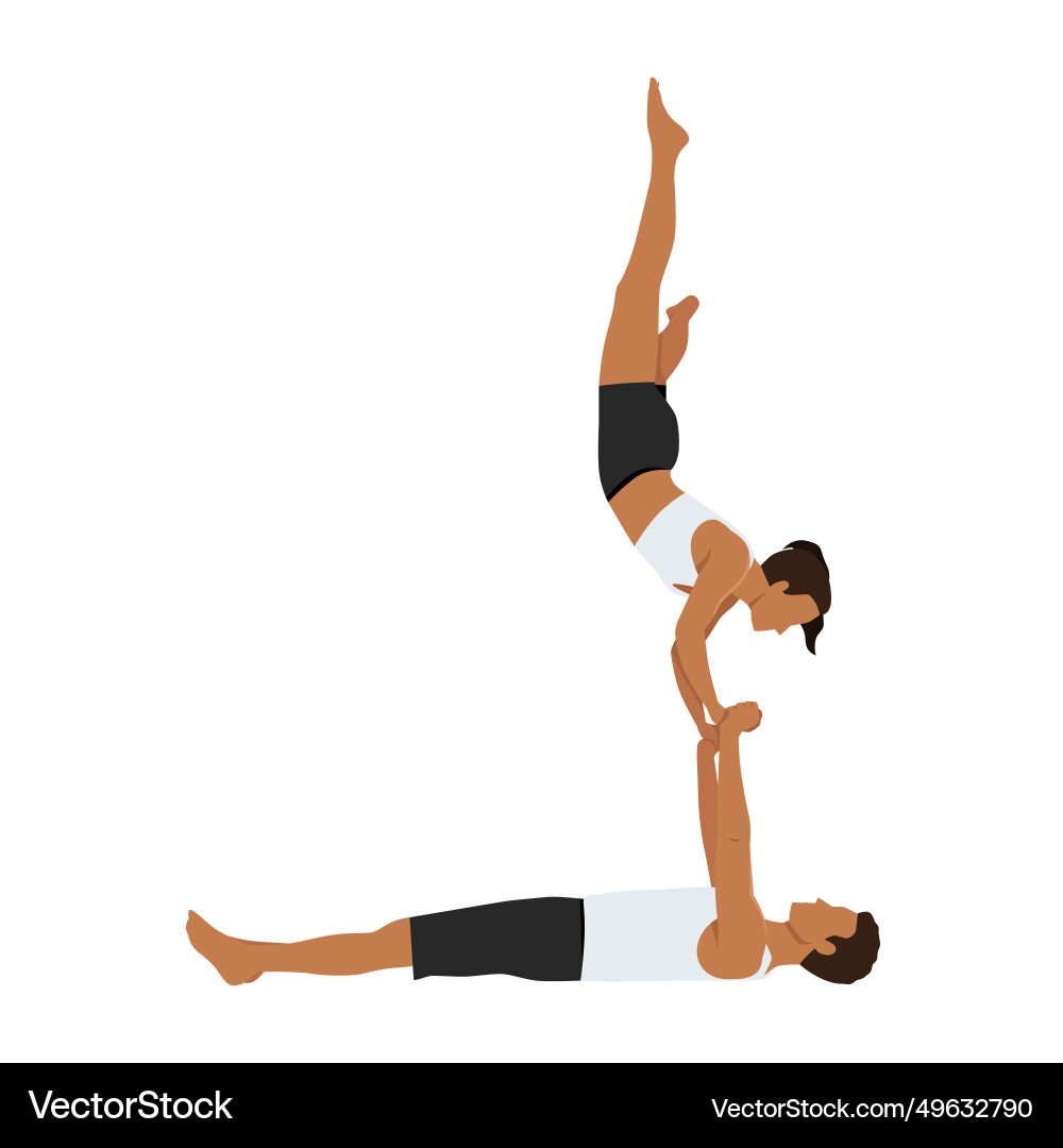 Young couple doing acro yoga concept Royalty Free Vector