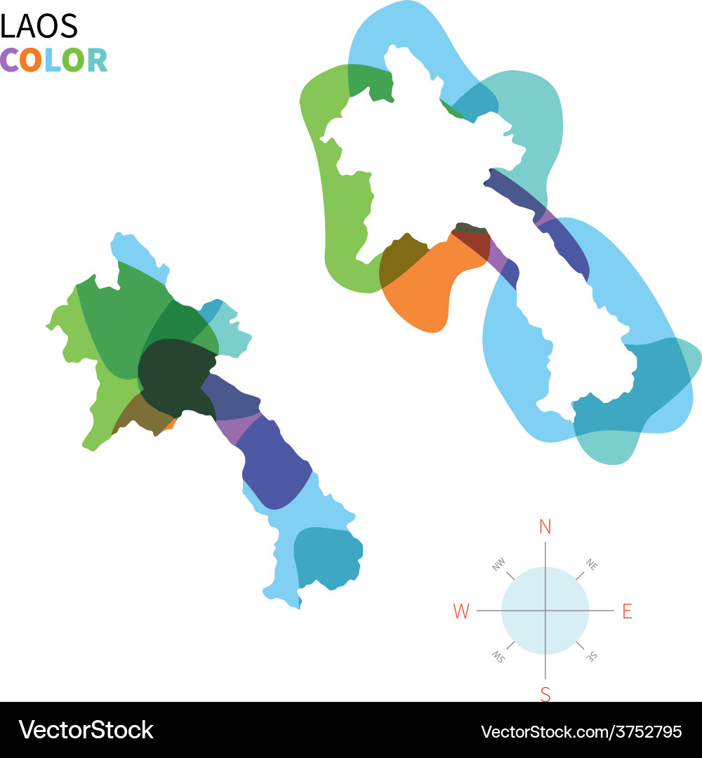 Abstract color map of laos Royalty Free Vector Image