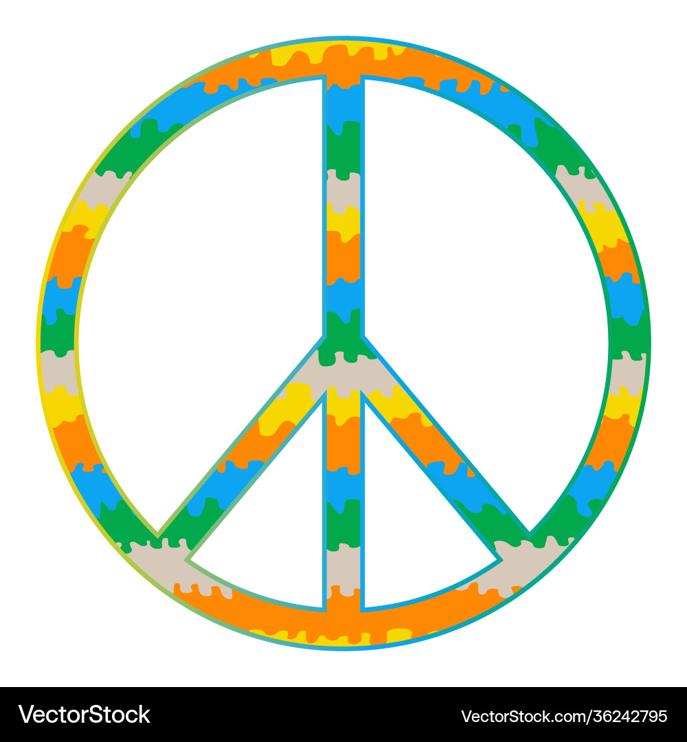 Abstract liquid colors peace symbol Royalty Free Vector