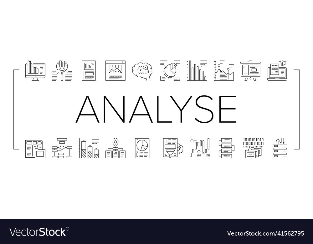 Analyze infographic collection icons set Vector Image