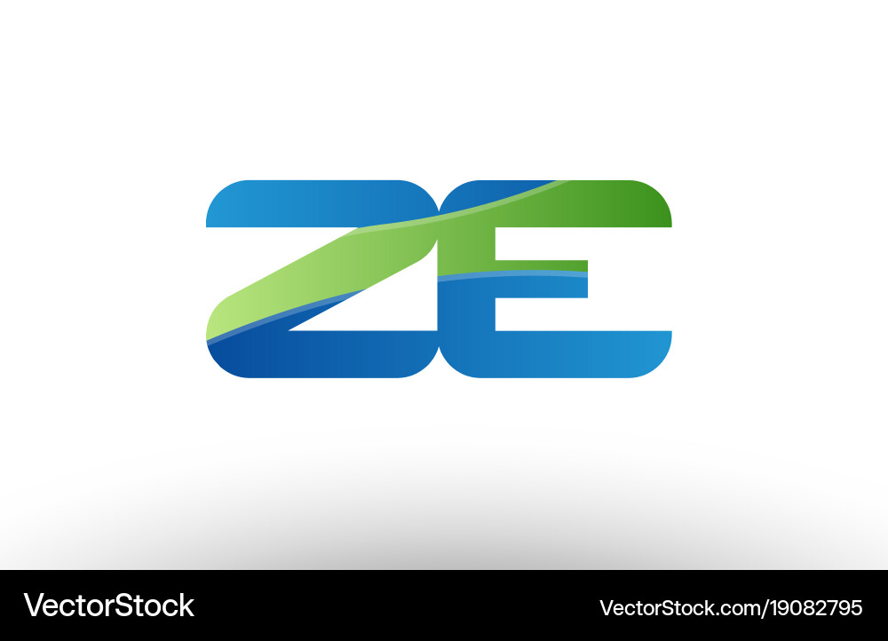 Blue green ze z e alphabet letter logo Royalty Free Vector