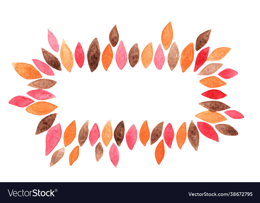 Colorful autumn leaves wreath watercolor Vector Image