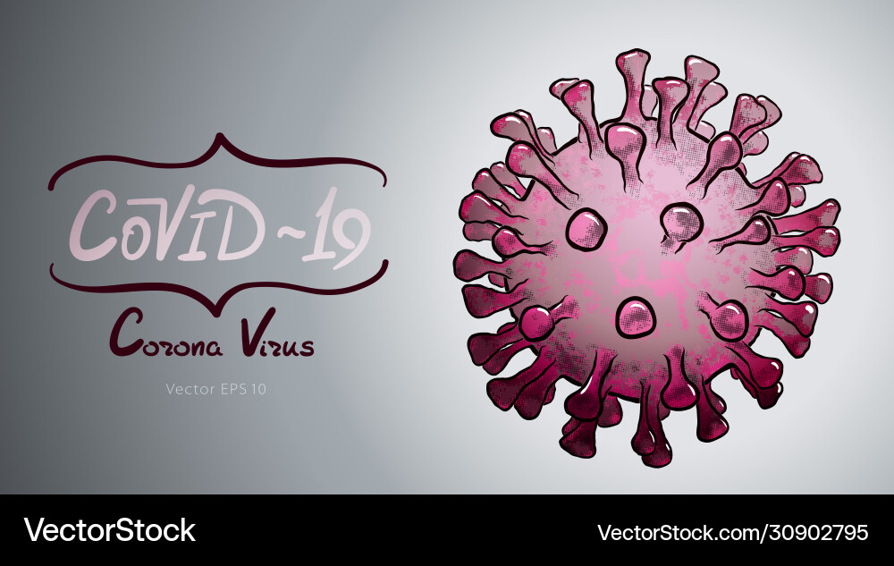 Corona virus hand drawn sketch Royalty Free Vector Image