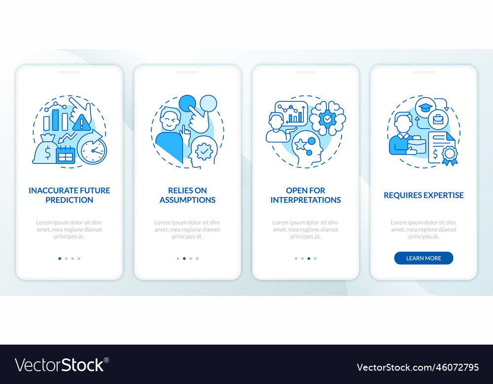 Economic indicators disadvantages blue onboarding Vector Image Economic indicators disadvantages blue onboarding Vector Image