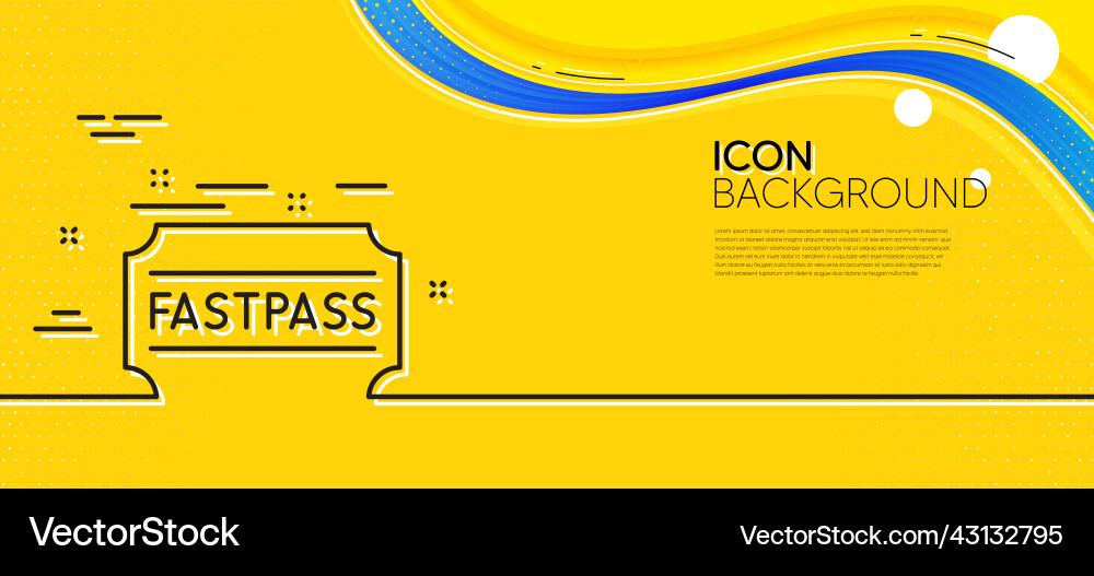 Fastpass line icon amusement park ticket sign Vector Image