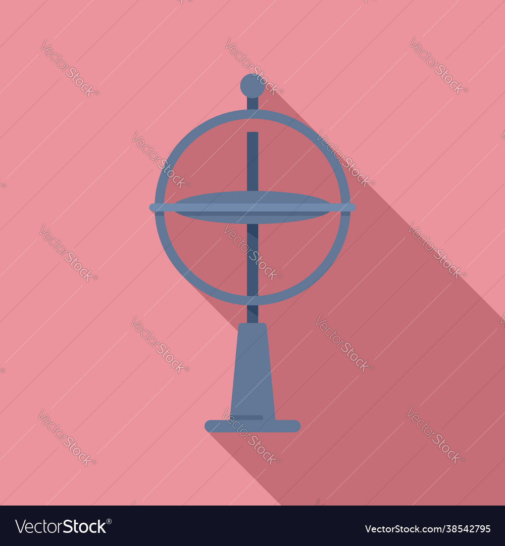Gyroscope model icon flat accelerometer Royalty Free Vector