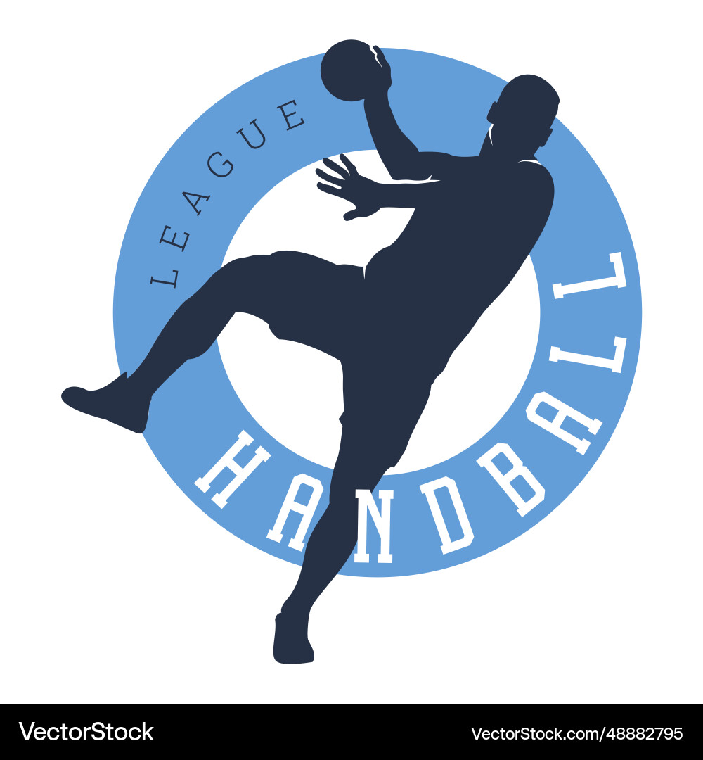Handball league badge Royalty Free Vector Image