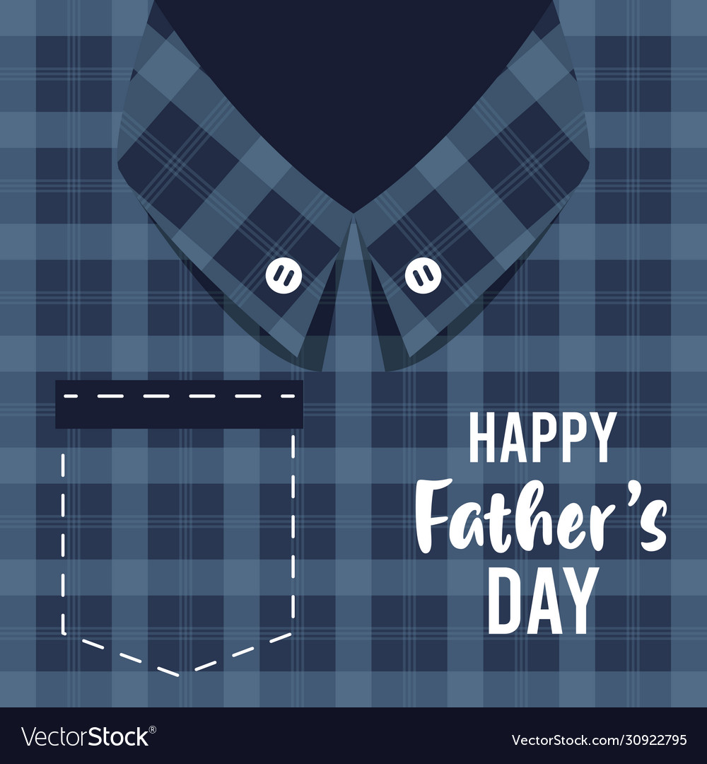 Happy fathers day card with male shirt Royalty Free Vector