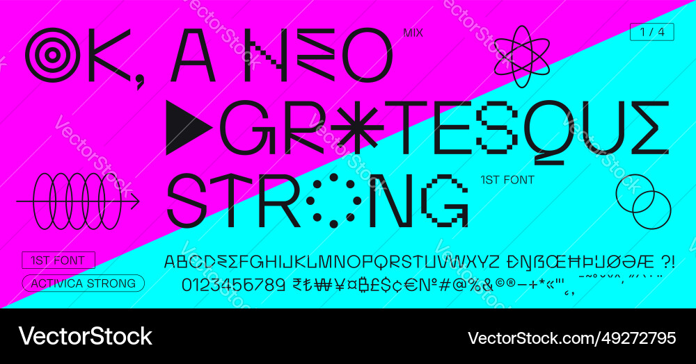 Headline alphabet neo grotesque sans serif Vector Image