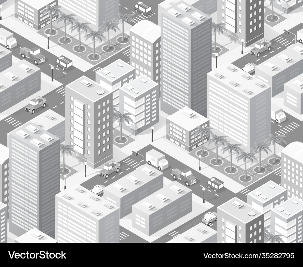 Isometric city map industry infographic set with Vector Image