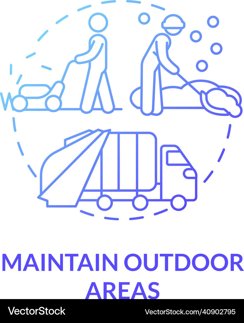 Maintain outdoor areas blue gradient concept icon Vector Image