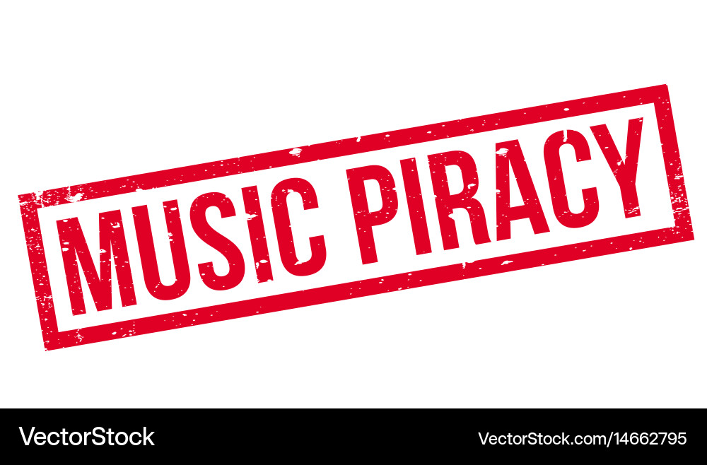 Music piracy rubber stamp Royalty Free Vector Image