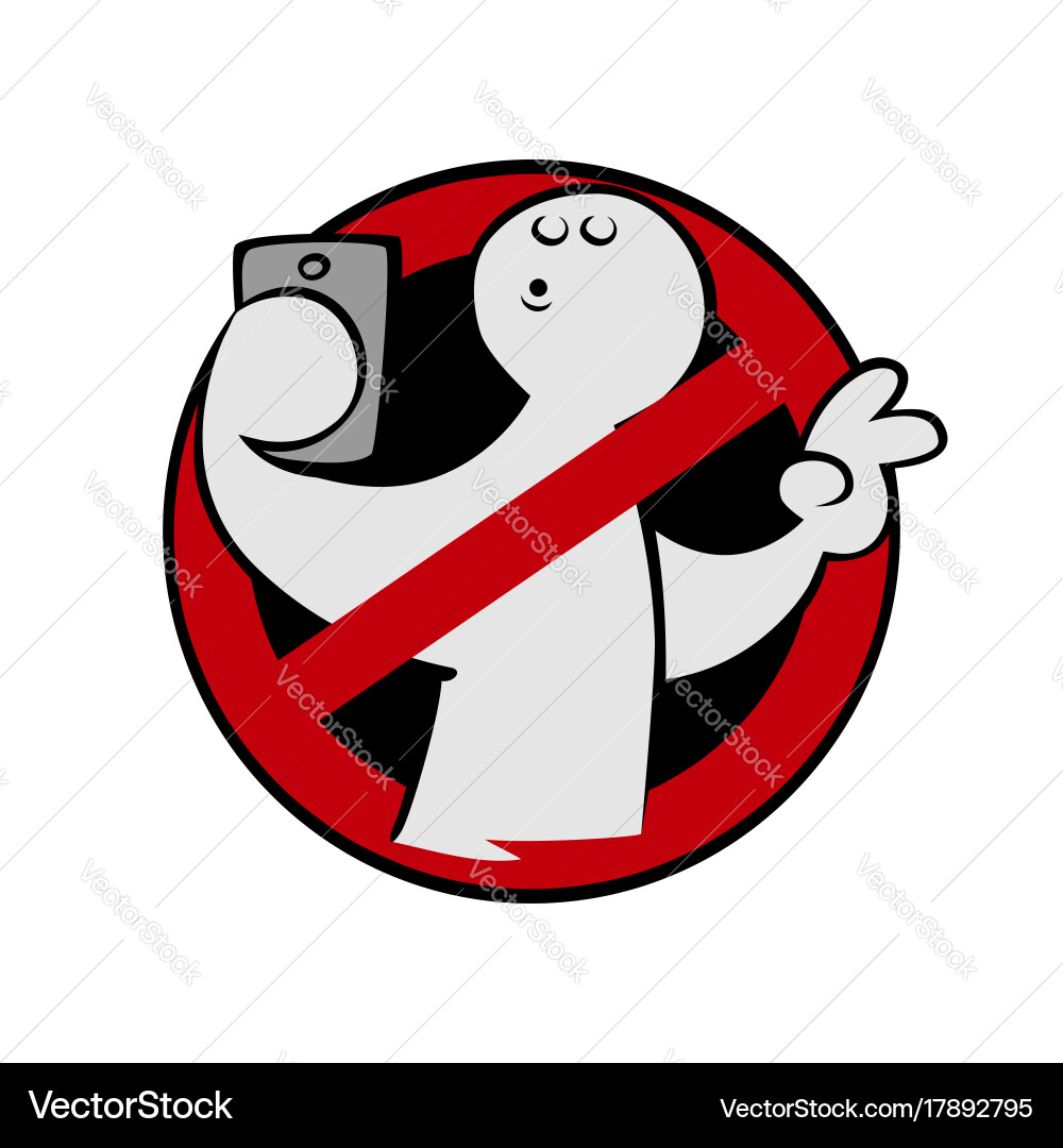 No selfie sign on white background Royalty Free Vector Image