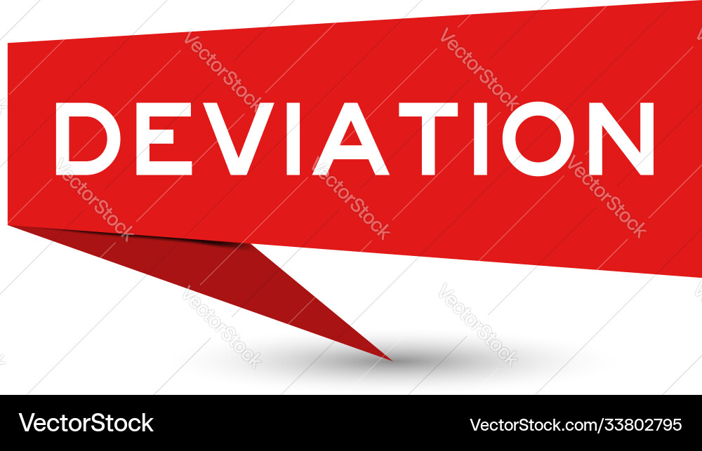 Red color paper speech banner with word deviation Vector Image