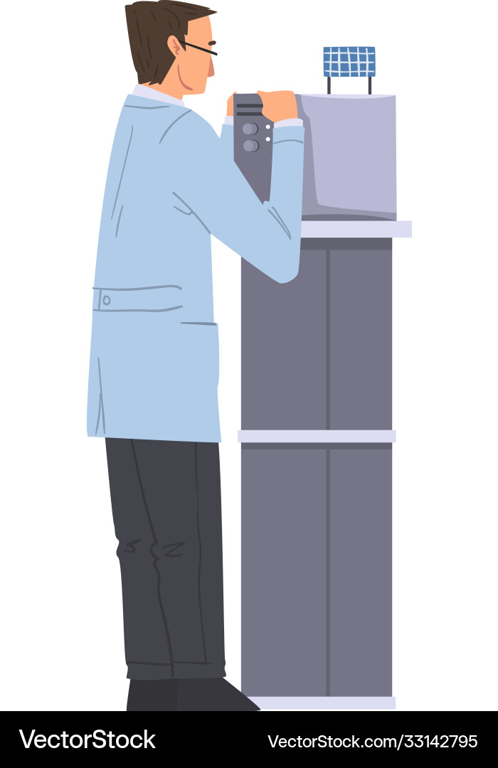 Scientist or engineer in lab man in white coat Vector Image