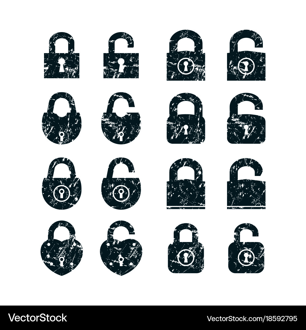 Set of locks icons Royalty Free Vector Image - VectorStock