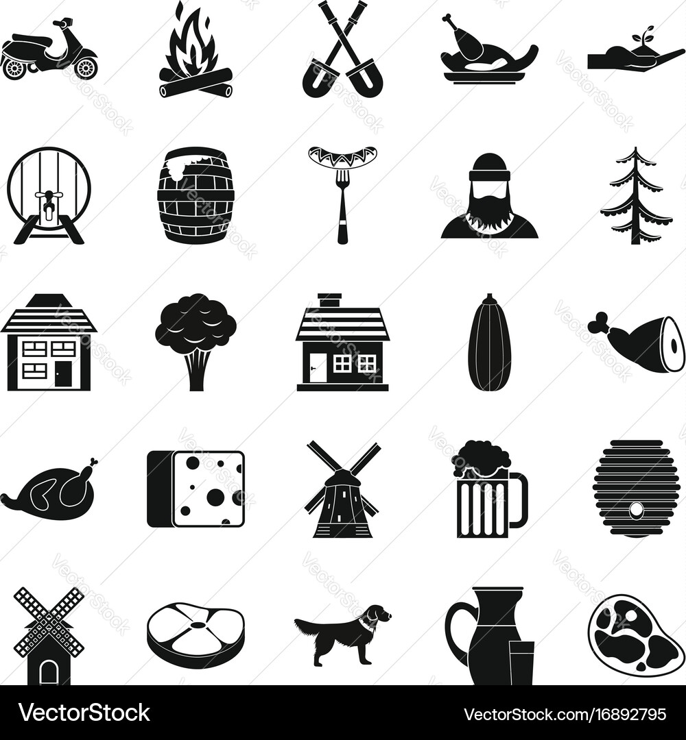 Storehouse icons set simple style Royalty Free Vector Image