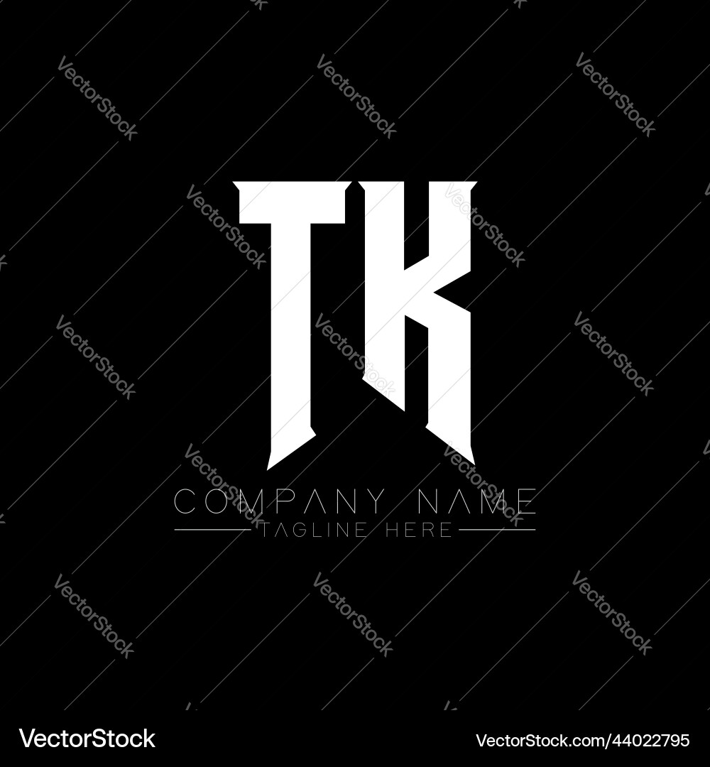 Tk letter logo design initial letters gamings Vector Image