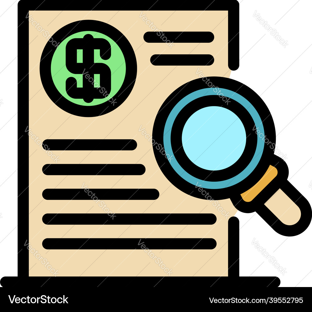 Trader money document icon color outline Vector Image