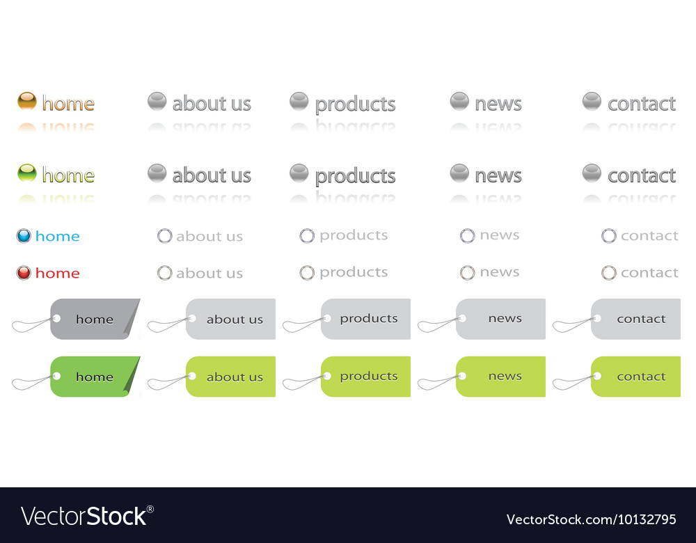 Web navigation templates Royalty Free Vector Image