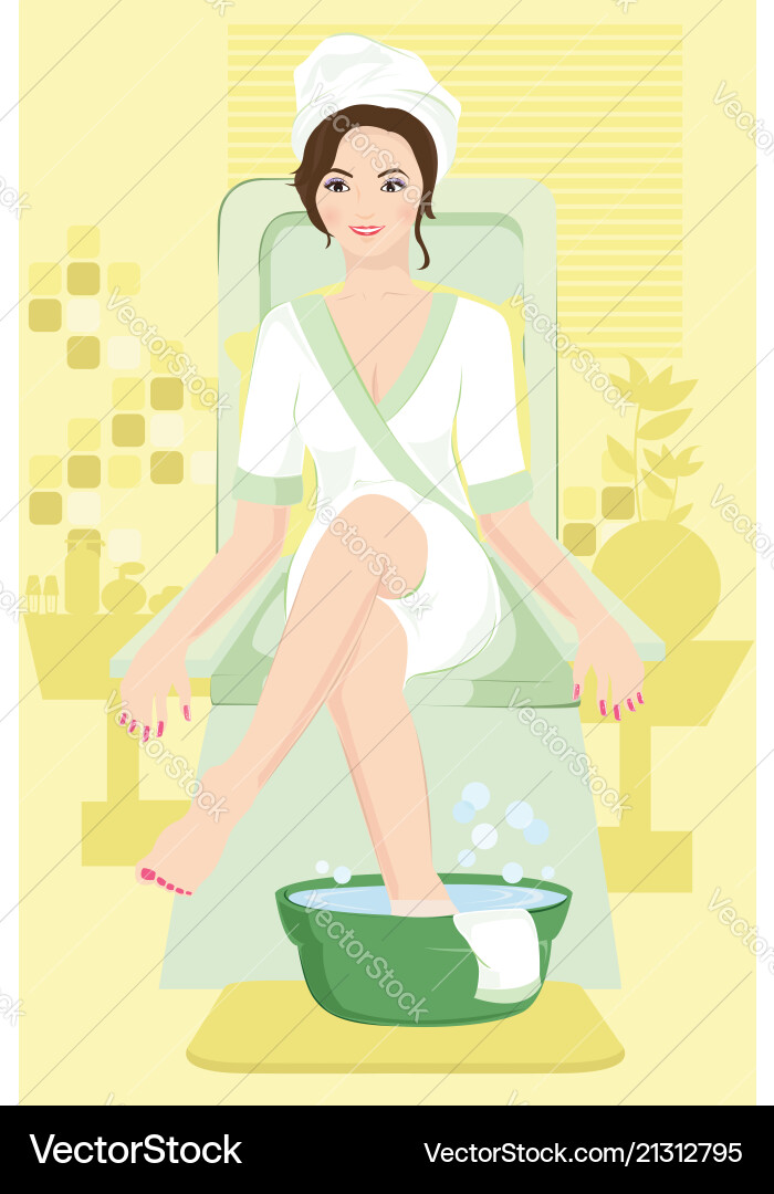 Woman at spa Royalty Free Vector Image - VectorStock