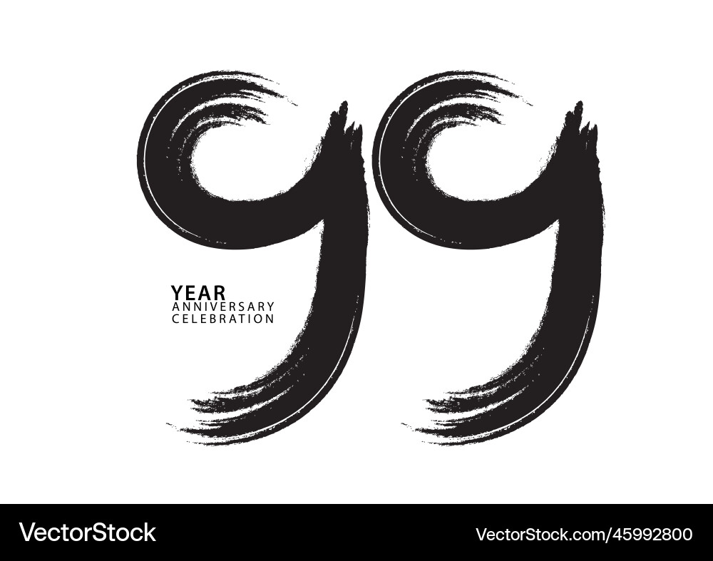 99 year anniversary celebration logotype black Vector Image