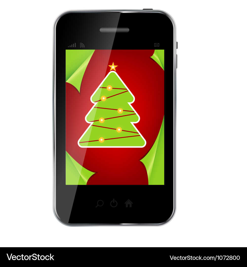 Abstract design mobile phone with christmas Vector Image