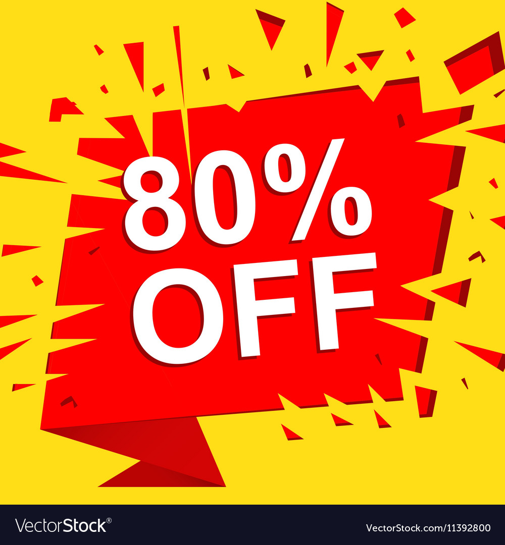 Big Sale Poster With 80 Percent Off Text Vector Image Big Sale Poster With 80 Percent Off Text Vector Image