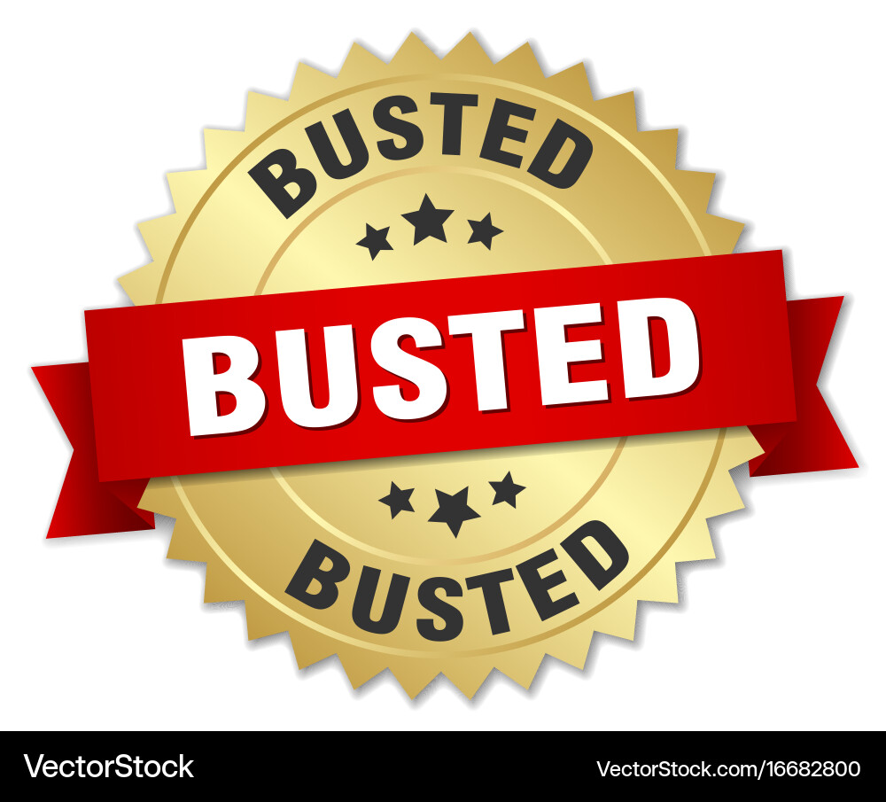 Busted round isolated gold badge Royalty Free Vector Image