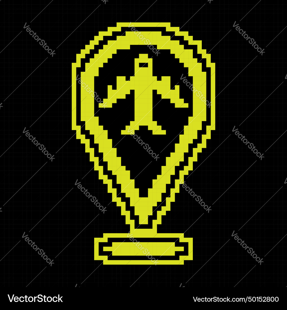 Checkpoint civil aircraft pixel silhouette icon Vector Image