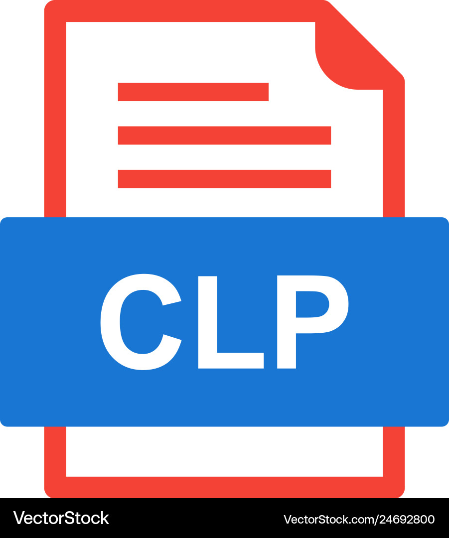 Clp file document icon Royalty Free Vector Image