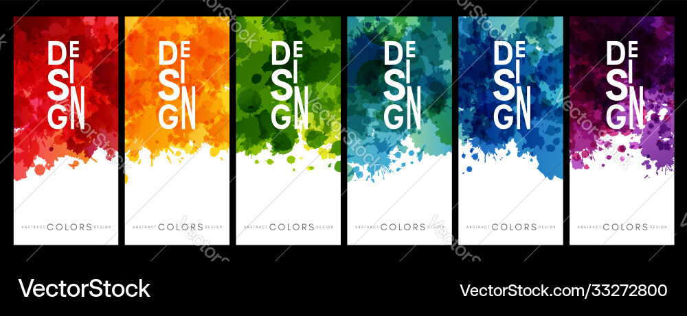 Colorful artistic banners with paint texture Vector Image