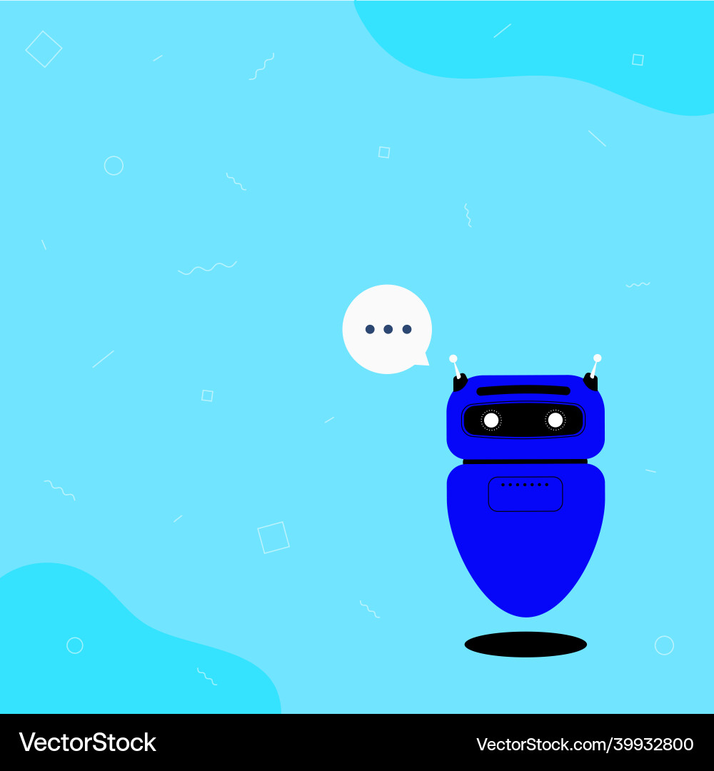 Cute floating robot telling us new wonderful Vector Image