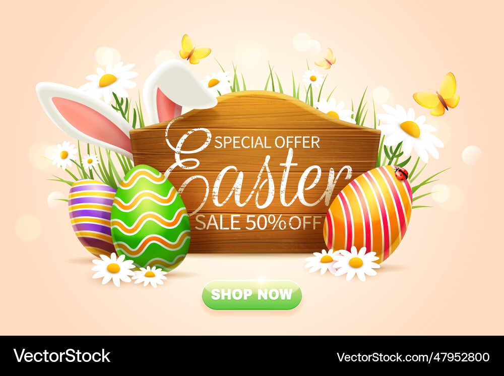 Easter sale popup ads Royalty Free Vector Image